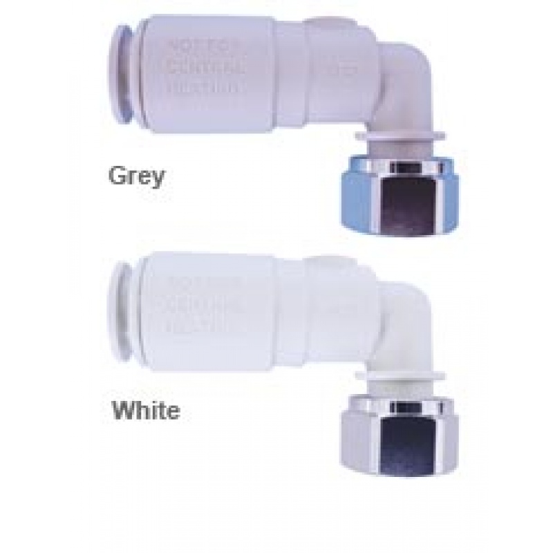 15mm x 1/2" Angled Service Valve Tap Con - White