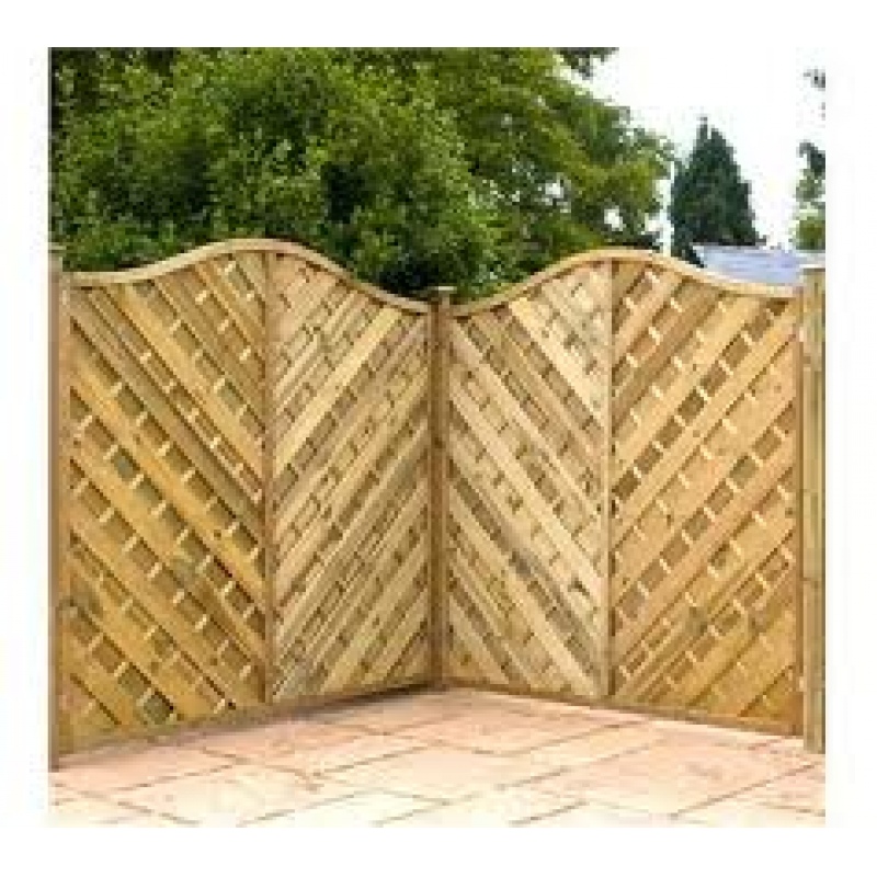 Fencing - Chevron Weave Wavy Fence Panels (Various Sizes)