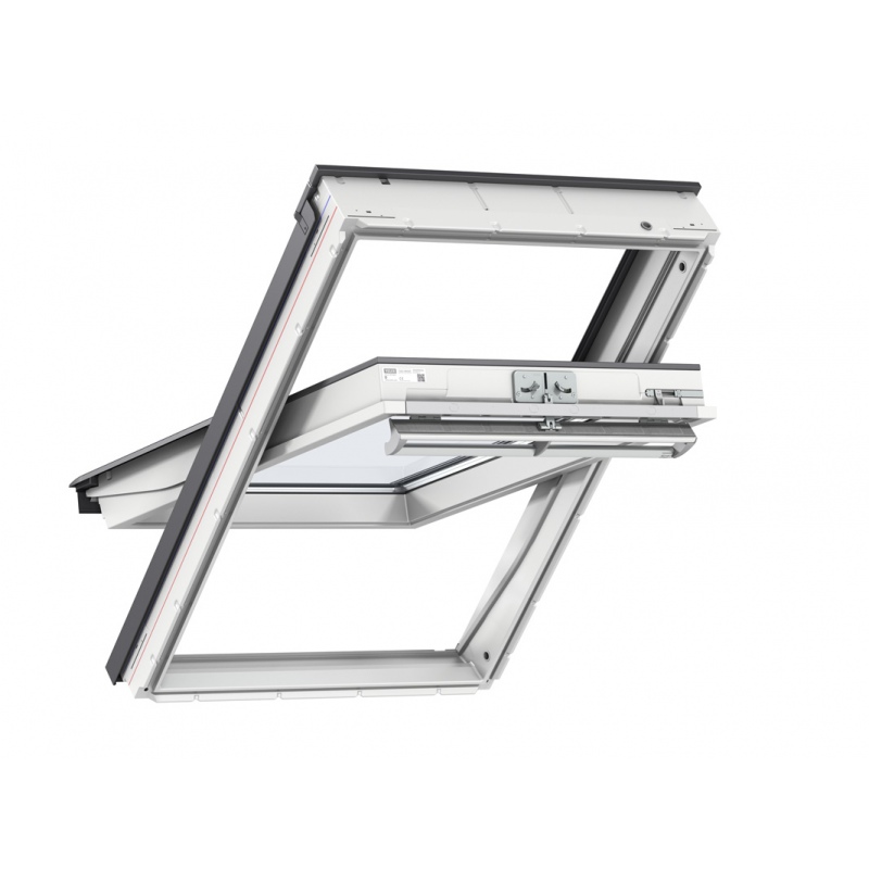 VELUX GGU 0066 White Polyurethane Triple Glazed Centre Pivot Window